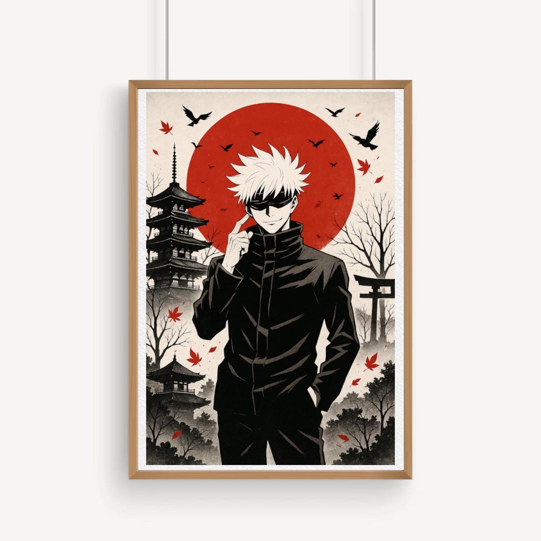 Gojo Poster, Gojo Satoru Wall Art, Jujutsu Kaisen Printable, DIGITAL ...