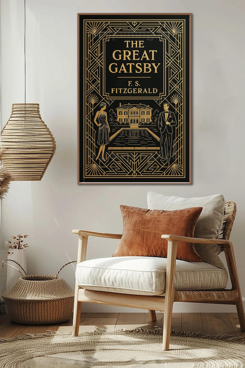 The Great Gatsby Poster | Classic Fitzgerald Literature Wall Art Print ...