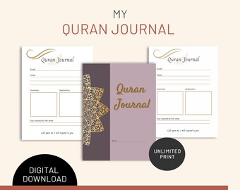 Muslim Prayer Tracker Digital Bonus Quran Journal PDF File - Etsy