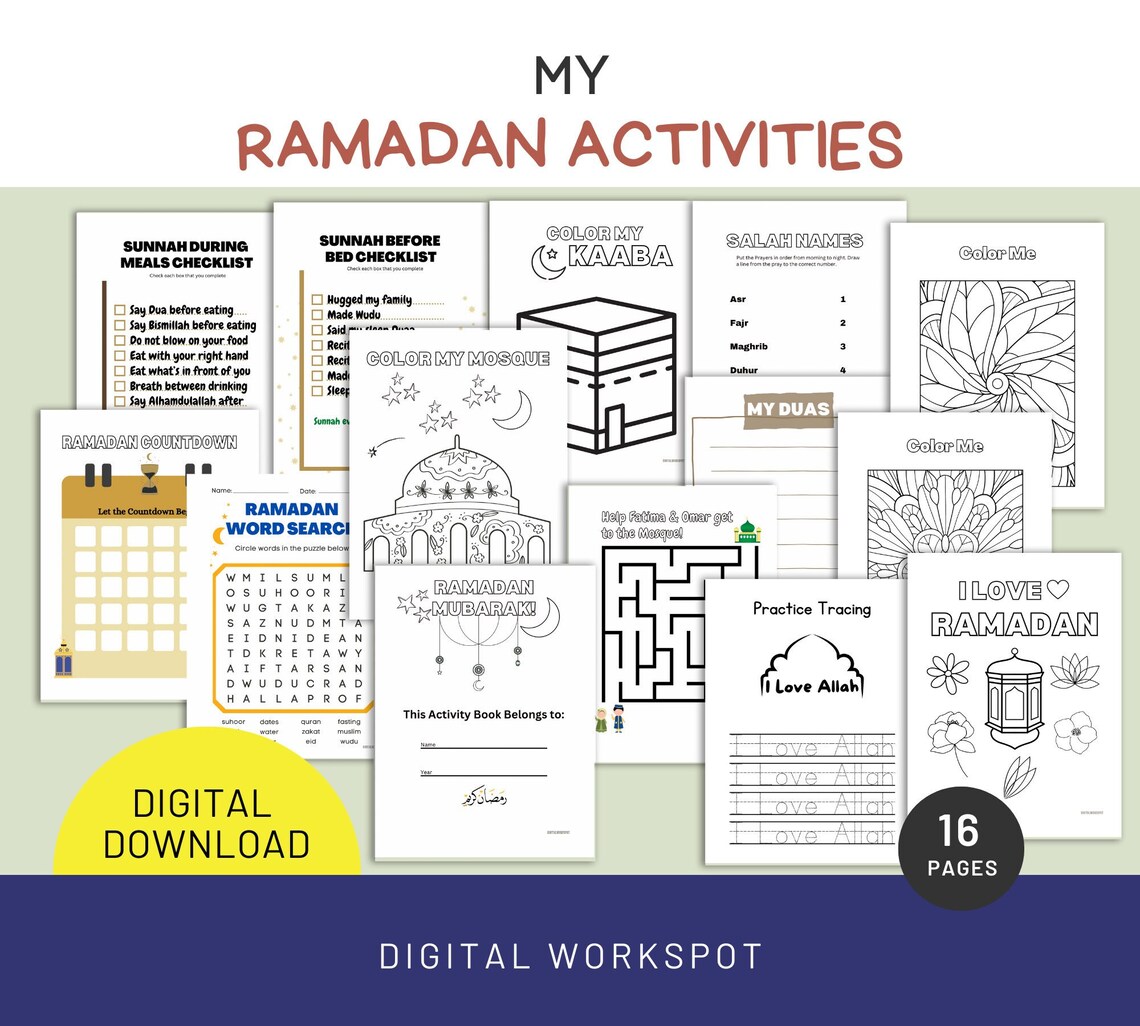 Ramadan Activities Workbook - Etsy