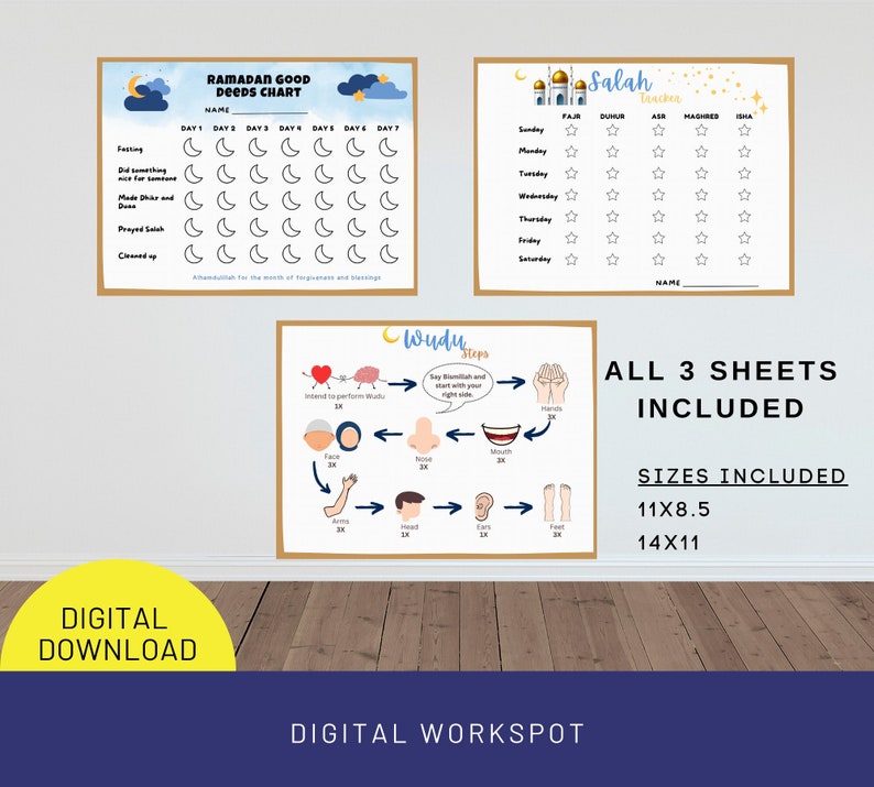 Good Deeds Salah Tracker Wudu Chart Guide Printable Chart - Etsy