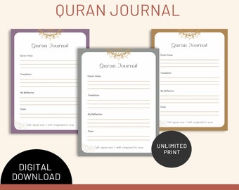 Muslim Prayer Tracker Digital Bonus Quran Journal PDF File - Etsy