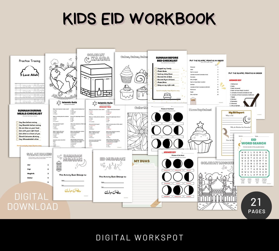 Eid Activities Workbook - Etsy