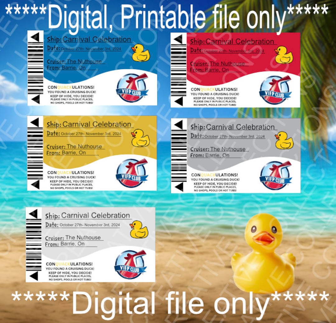 Personalized Carnival Cruise Duck Tags (digital Download) - Etsy