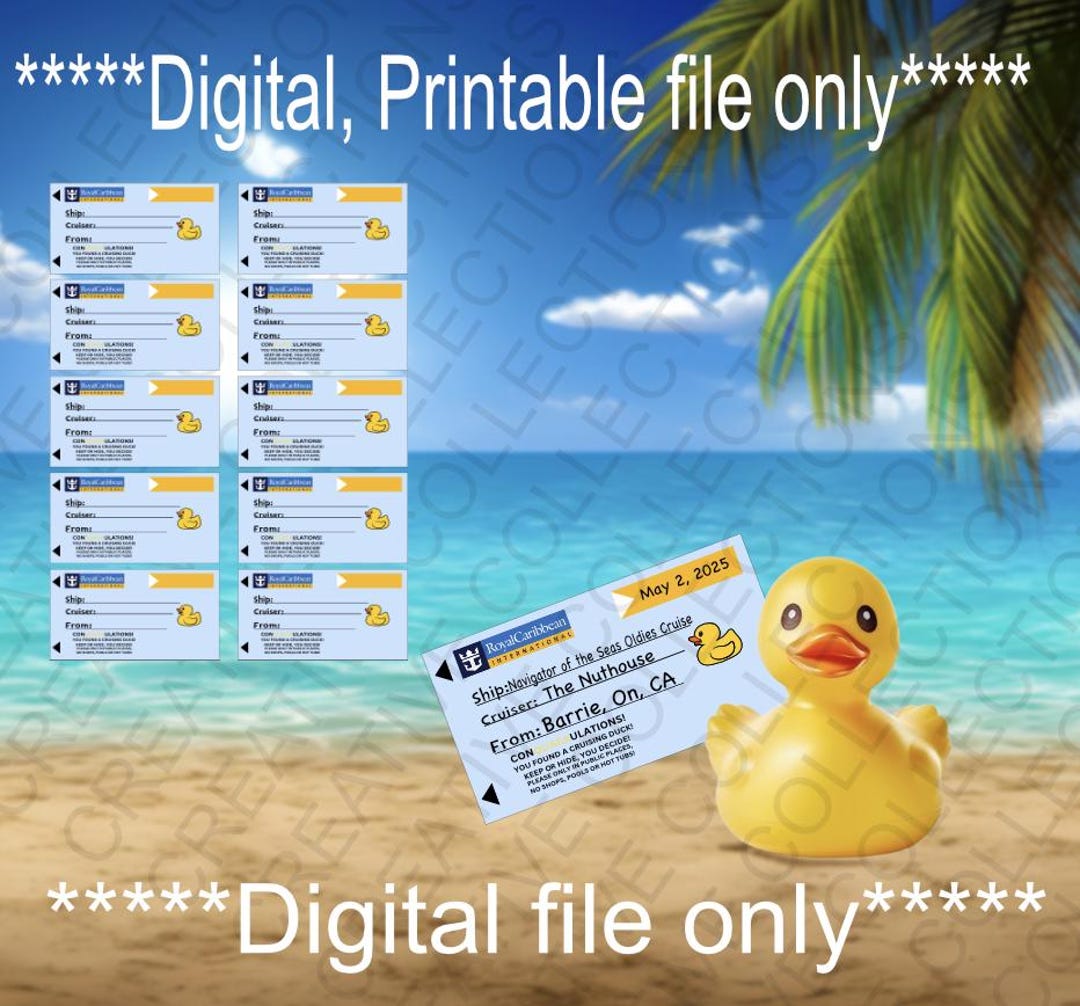 Printable Duck Tags: Cruise Ship Scavenger Hunt (PDF) - Etsy