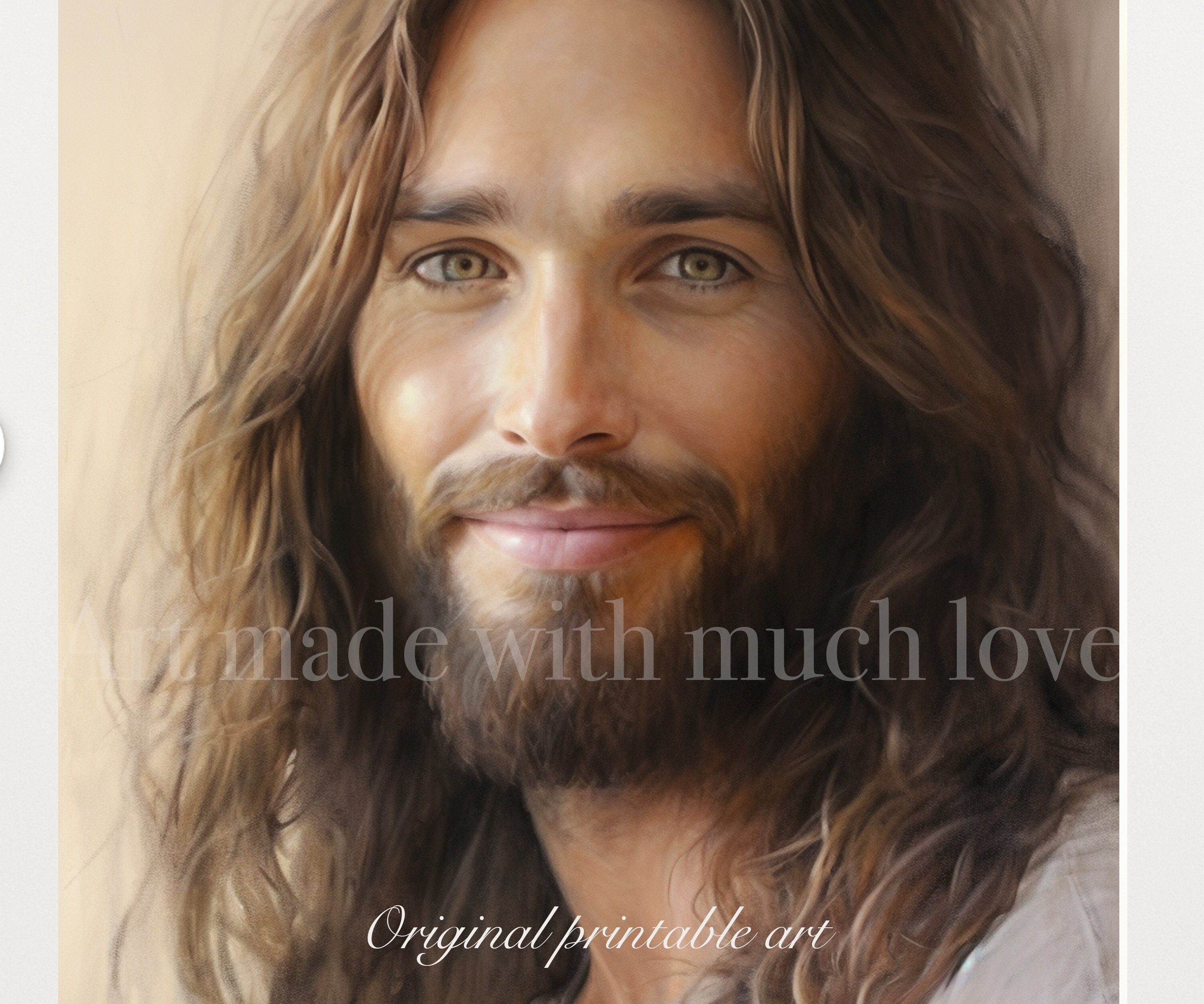 Jesus Art, Portrait of Jesus Smiling, J Jesus Saviour, Christian Art ...