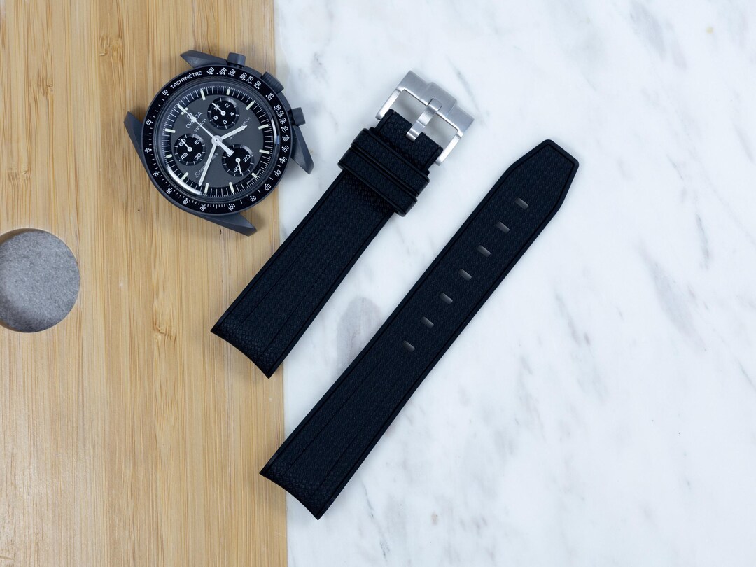Omega Moonswatch Speedmaster Strap (20mm) Back Rubber Strap Curved ...