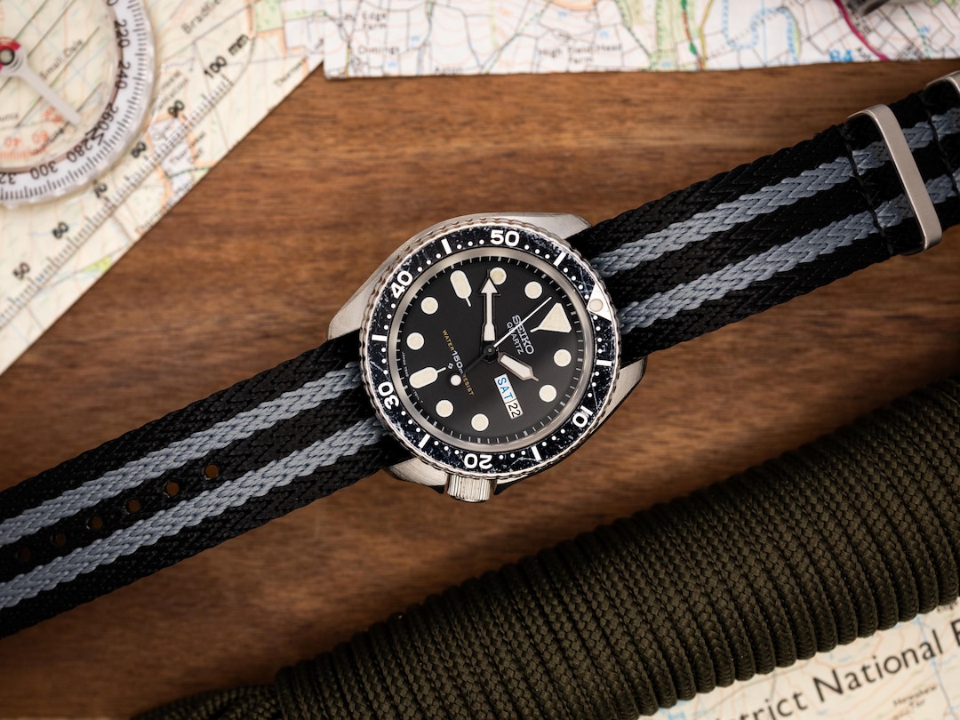 Premium Herringbone James Bond Spectre Nylon Single Pass Watch Strap ...