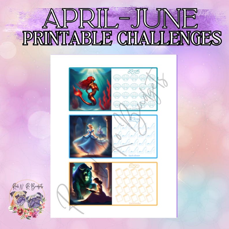 A Year of Princesses, Twelve A6 Mini Savings Challenges, Printable PDF ...