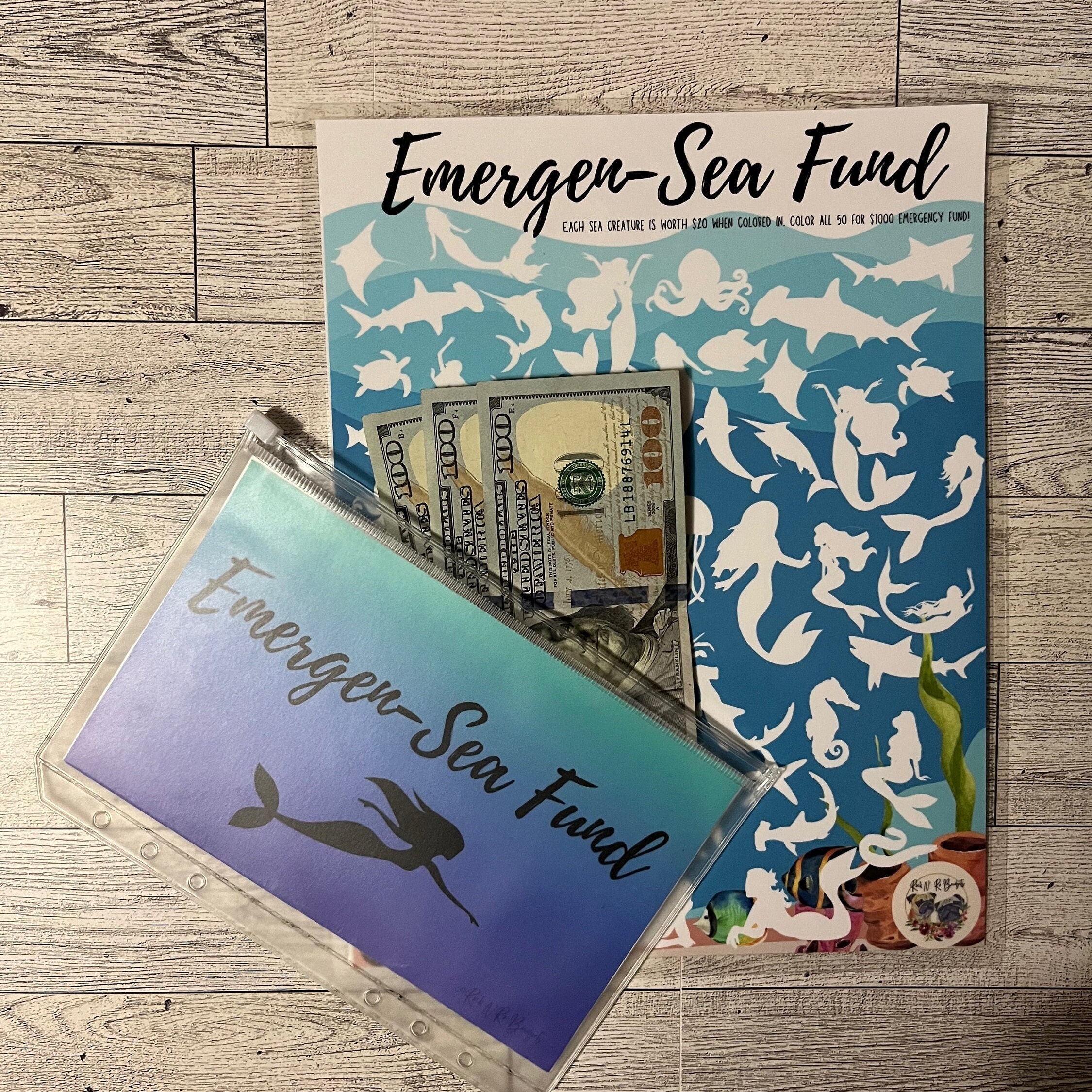 Emergen-sea Fund 1K Savings Challenge Printable, Emergency Fund, Letter ...