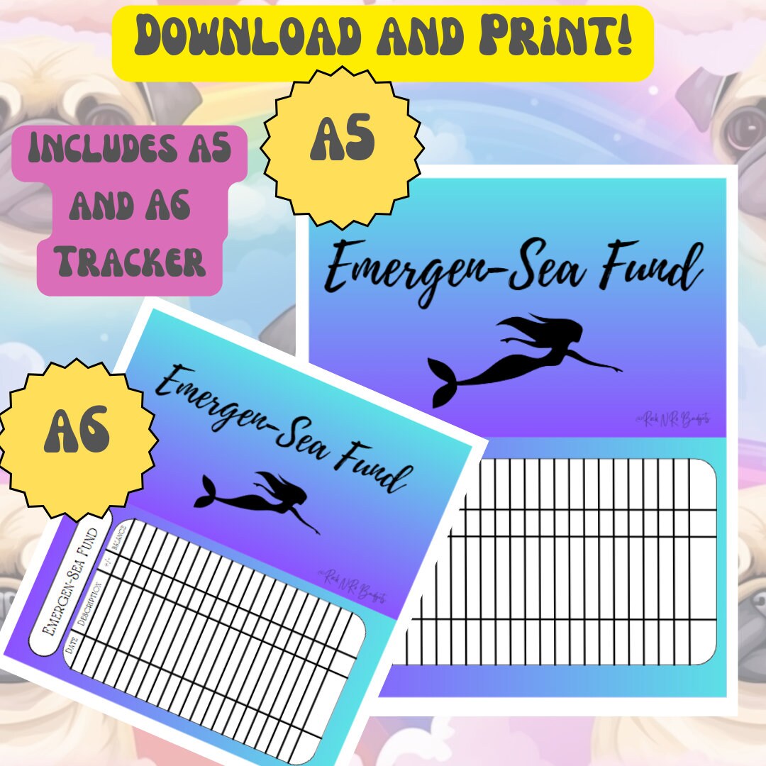 Emergen-sea Fund 1K Savings Challenge Printable, Emergency Fund, Letter ...