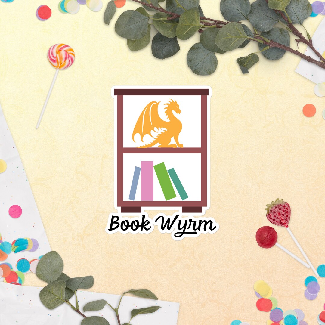 Book Wyrm Sticker Book Gift Book Dragon Dragon Hoard - Etsy