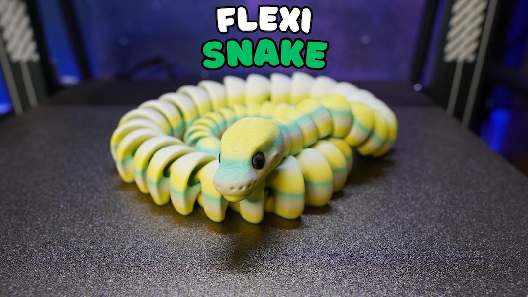 Colorful 3D Printed Articulated Flexi Snake - Etsy