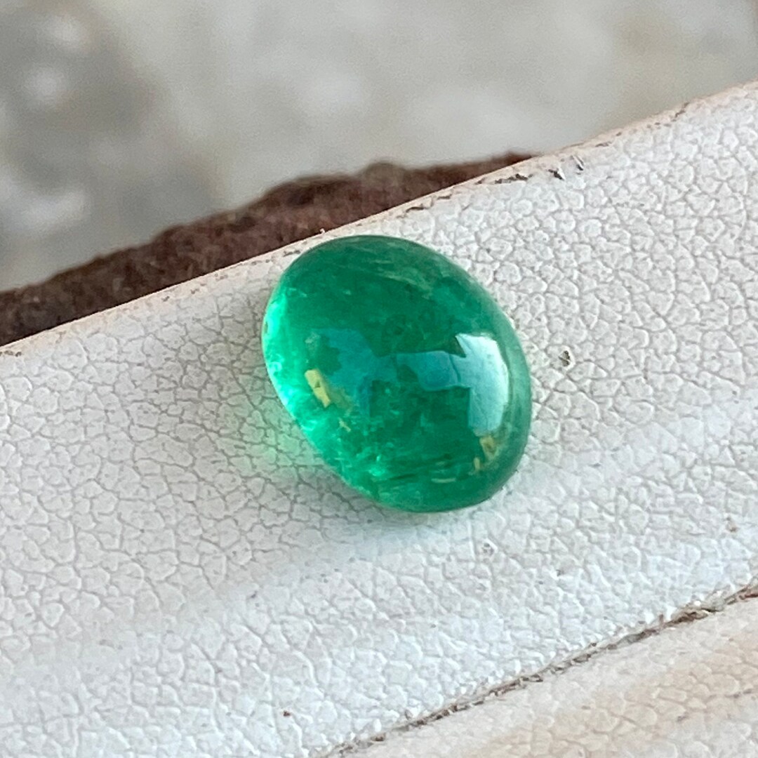 Beautiful Amazing Natural Ethiopian Emerald Oval Shape Cabochon With ...