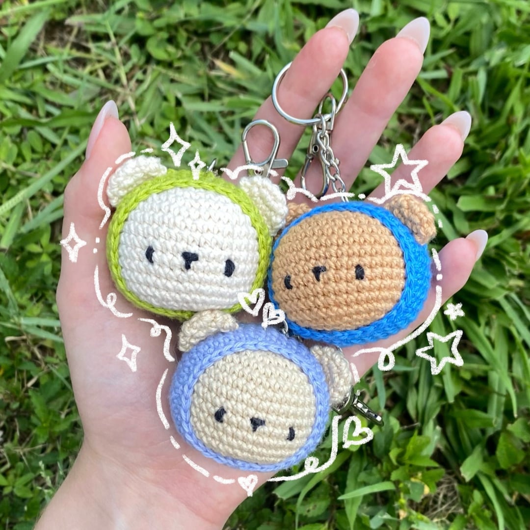 Custom Bear Crochet Keychain Custom Keychain, Bear Amigurumi, Bear Bag ...