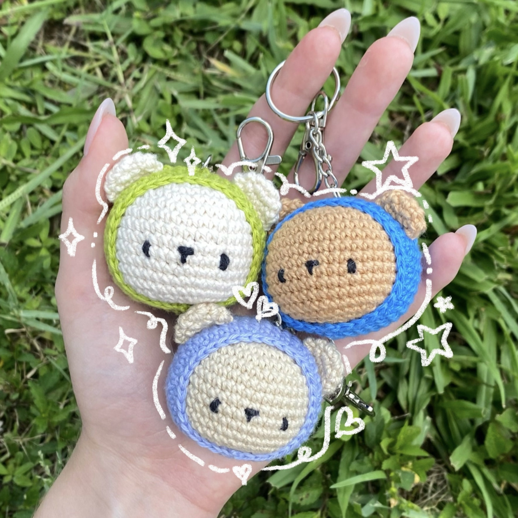 Custom Bear Crochet Keychain Custom Keychain, Bear Amigurumi, Bear Bag ...