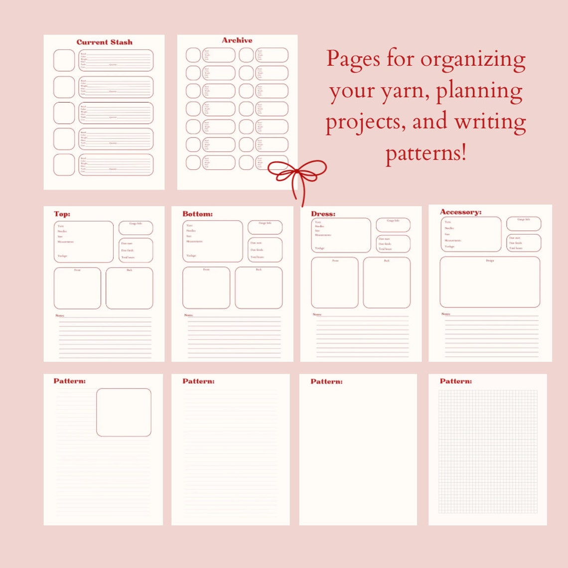Knitting Journal - Organize Yarn, Plan Projects and Content, Write ...