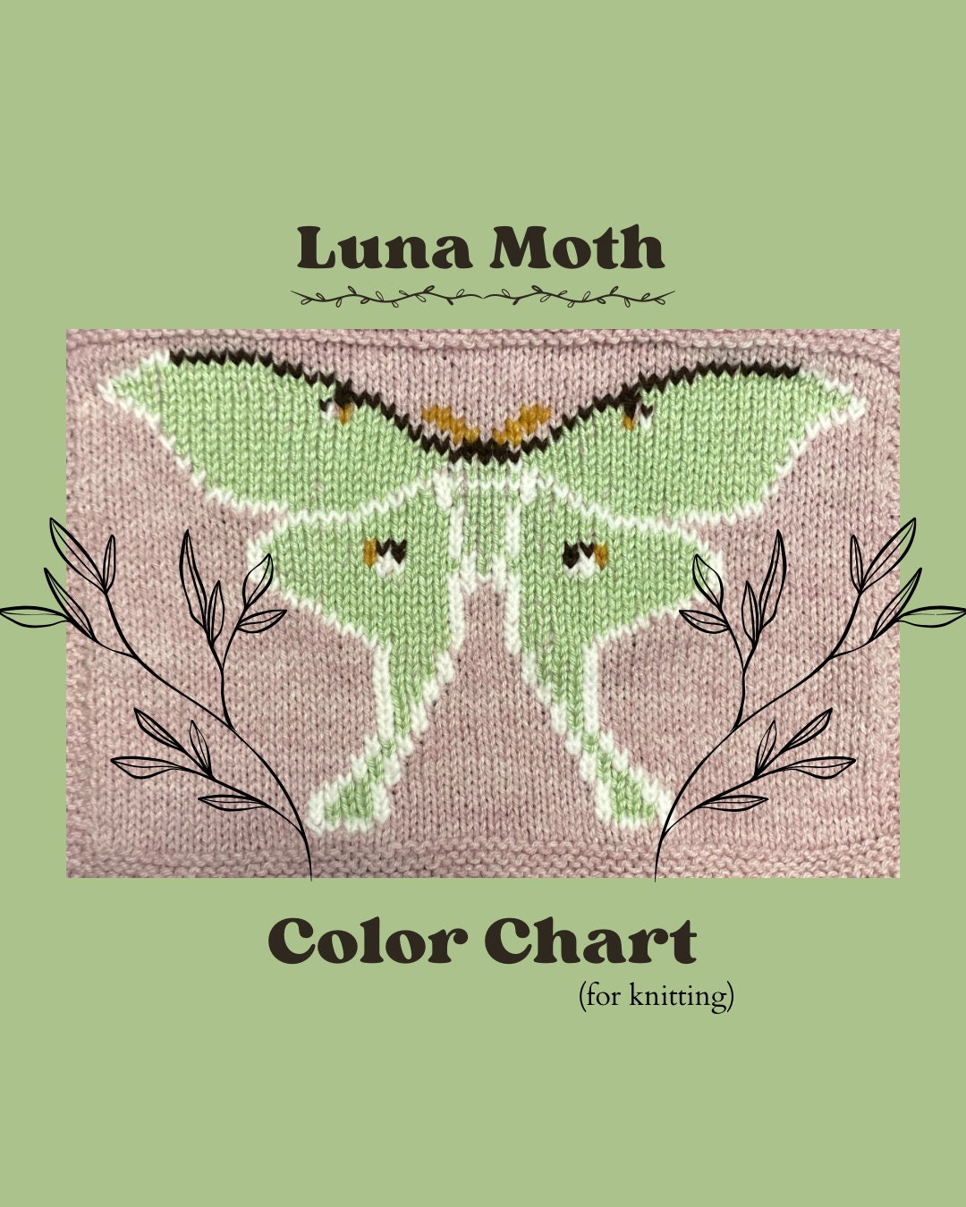 Luna Moth Color Chart for Knitting, Knitting Color Graph - Etsy
