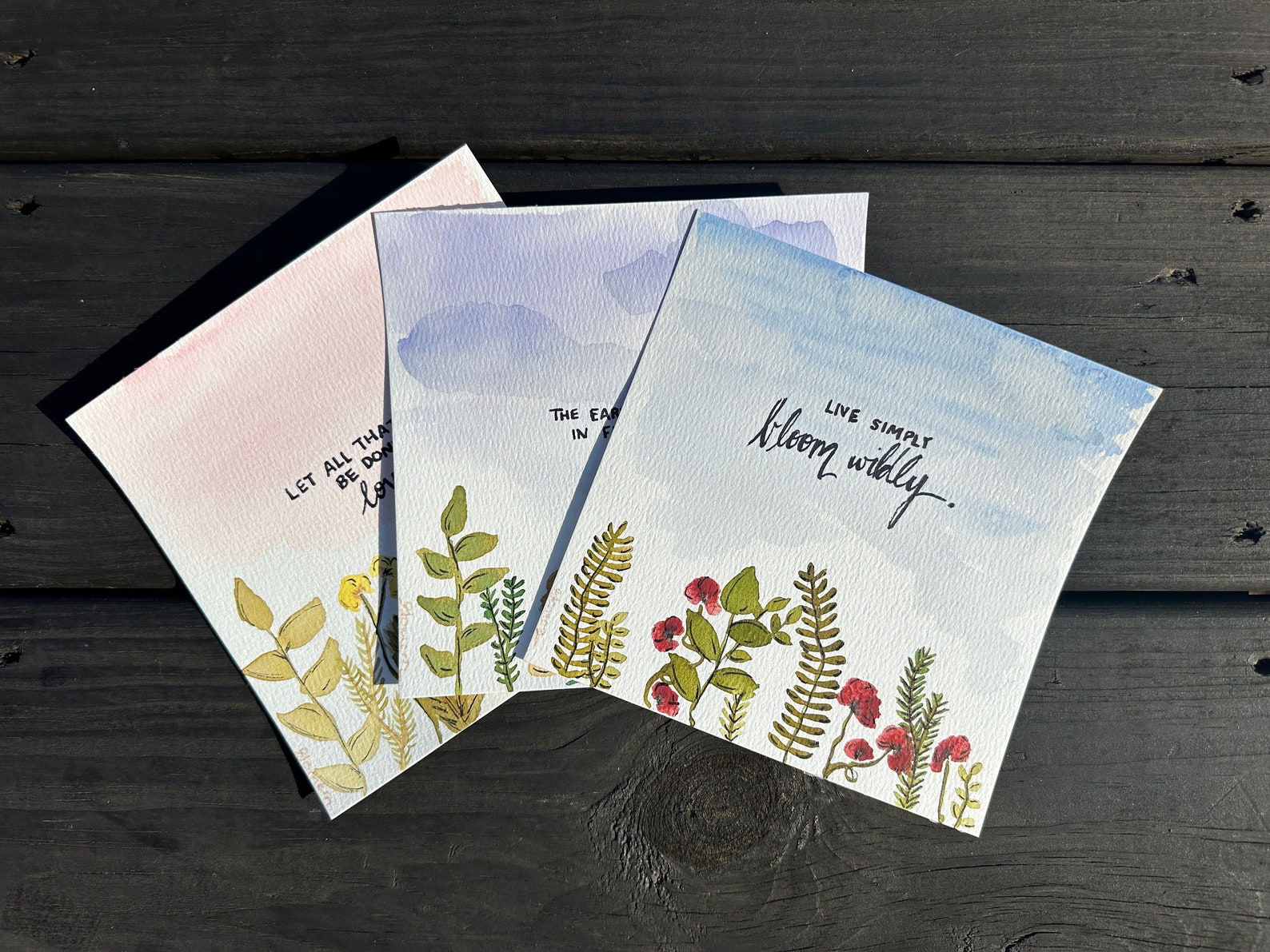 Pastel Watercolor Floral Quote Art: Love Flower - Etsy