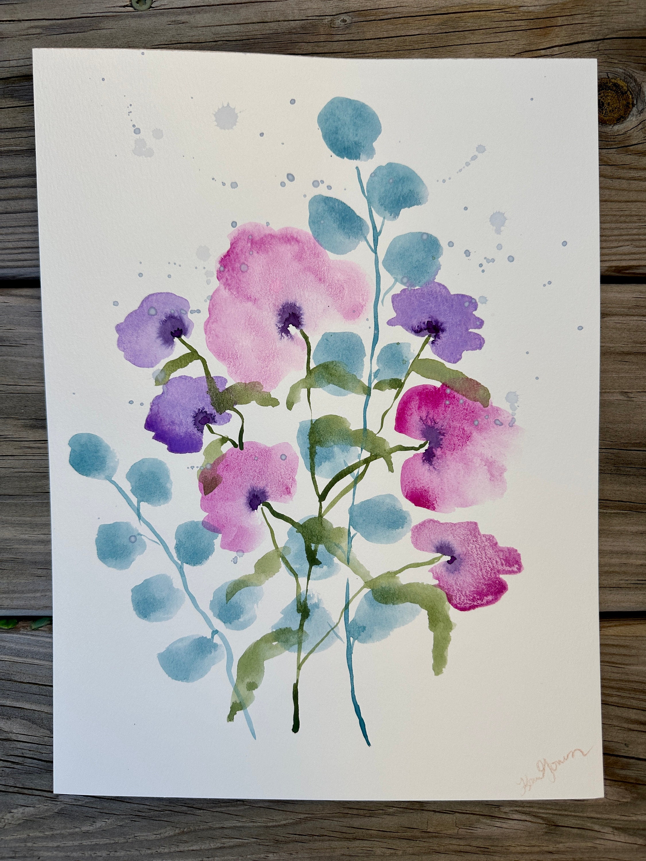 Pastel Watercolor Flower Design: the Heather - Etsy
