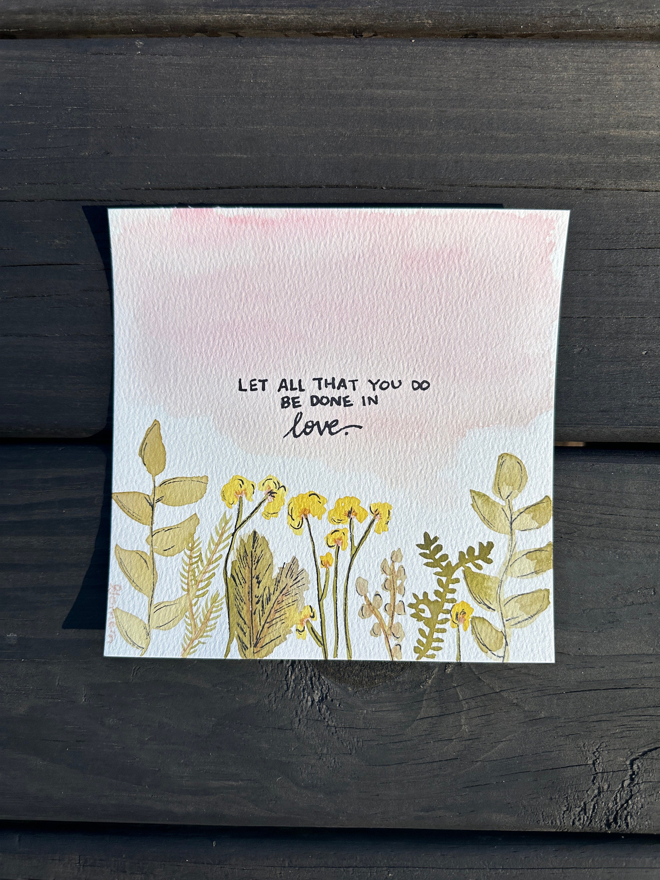 Pastel Watercolor Floral Quote Art: Love Flower - Etsy
