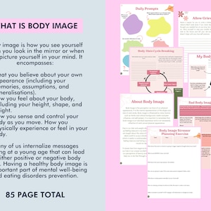 Body Image Workbook, Body Positive Worksheets, Body Acceptance, Eating ...
