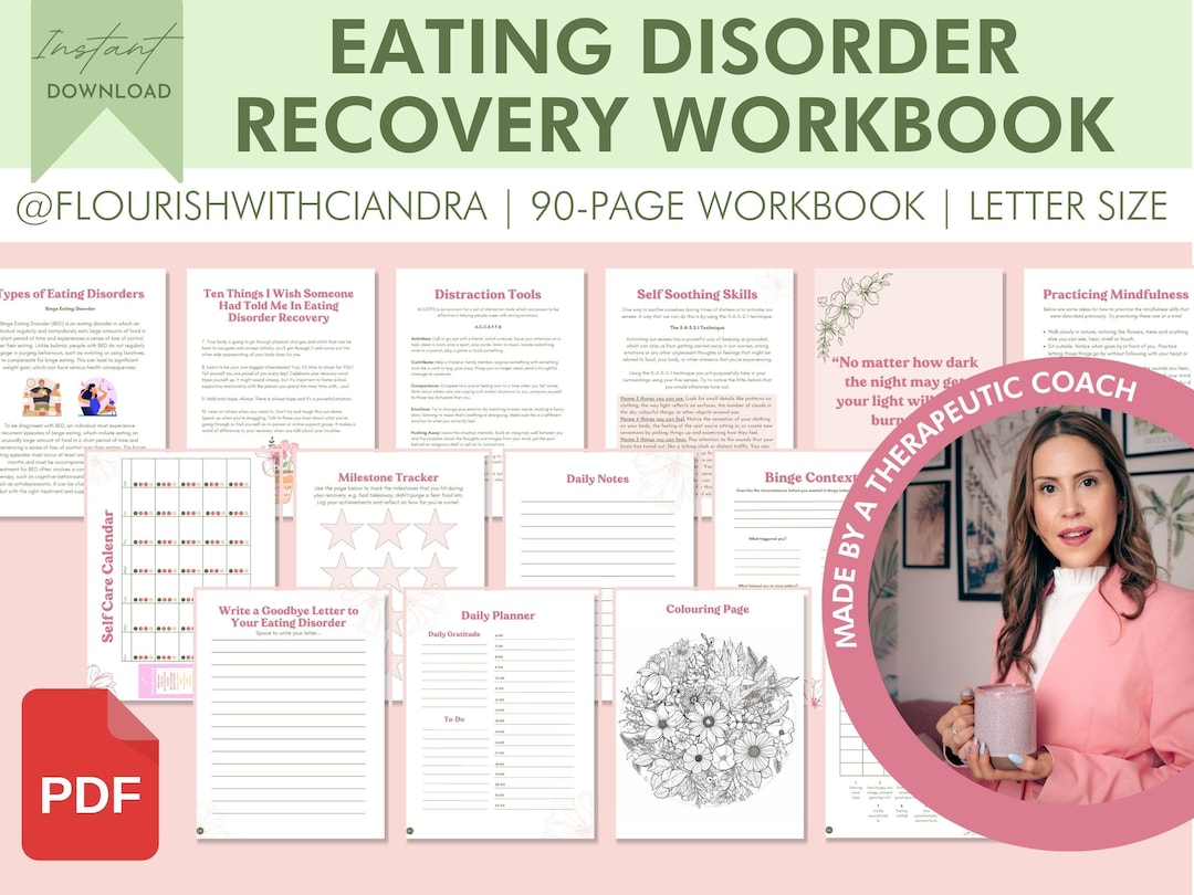 Eating Disorder Recovery Workbook, Psychologist Resources, Therapy ...