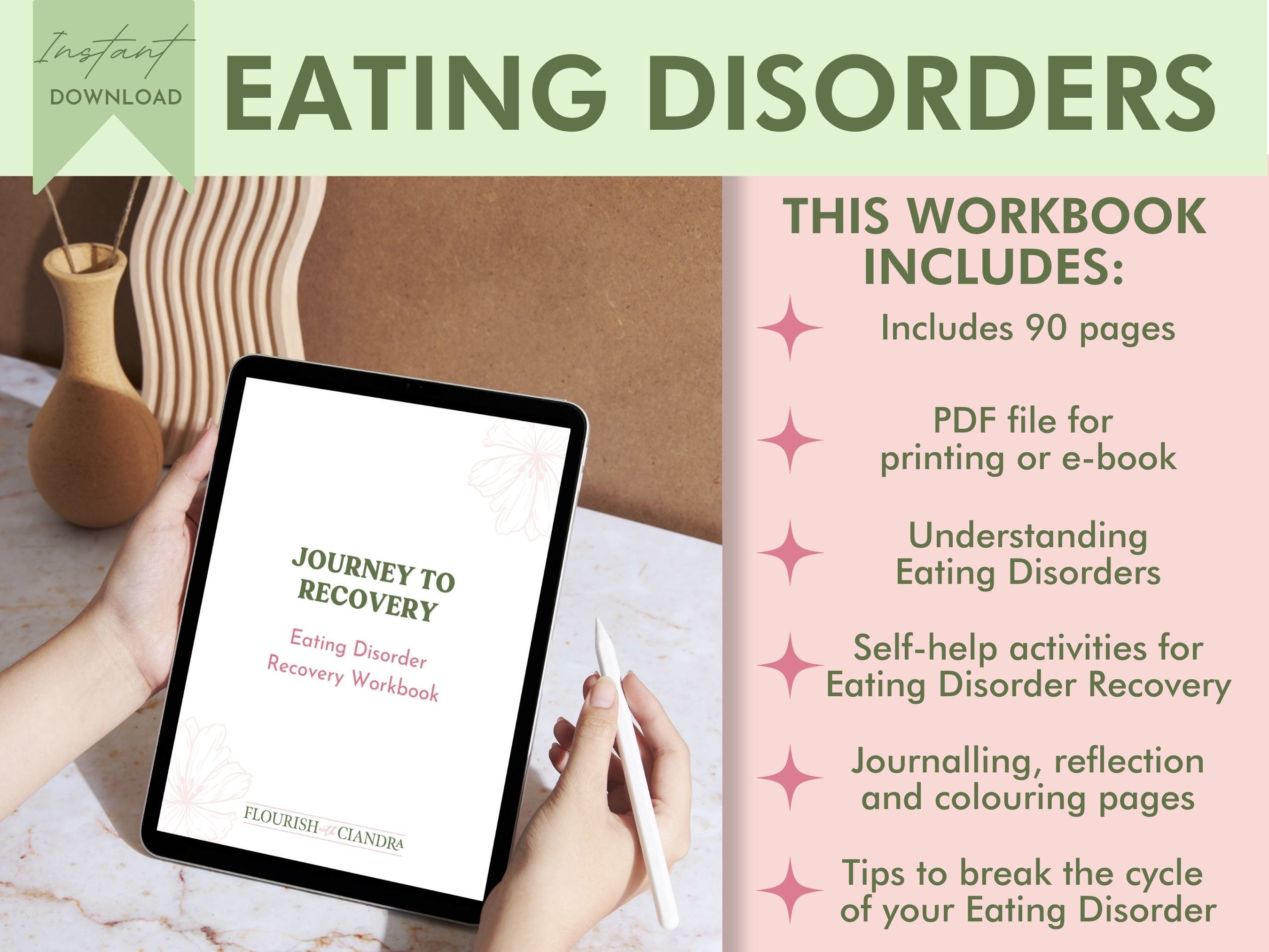 Eating Disorder Recovery Workbook, Psychologist Resources, Therapy ...