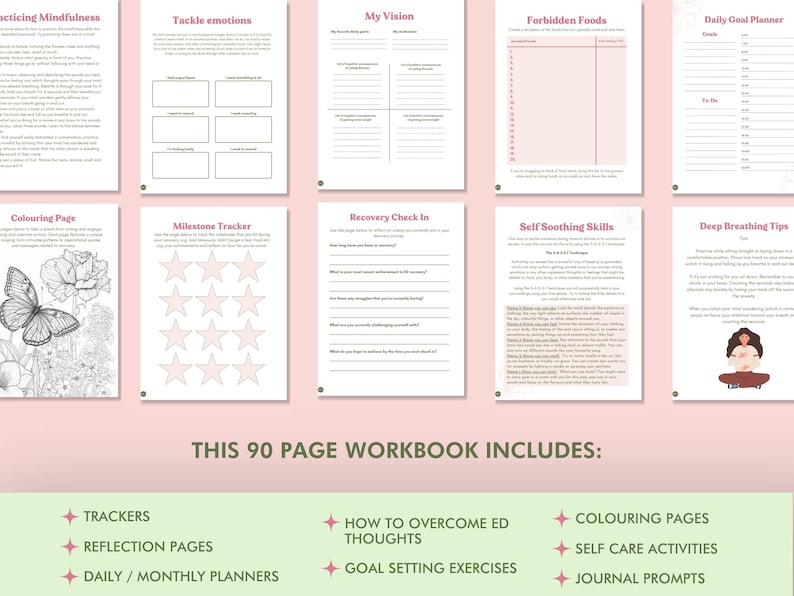 Eating Disorder Recovery Workbook, Psychologist Resources, Therapy ...