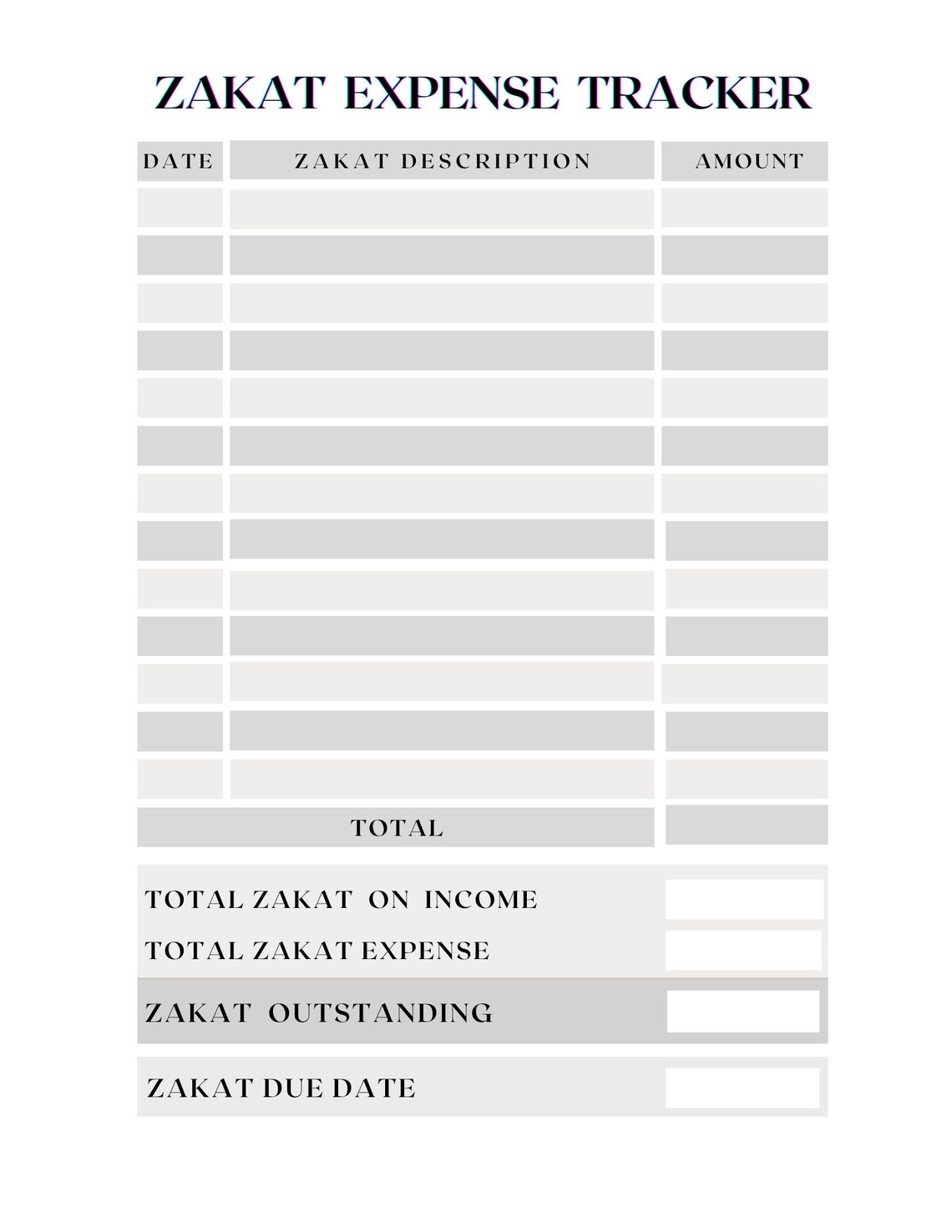 Zakat Expense Tracker - Etsy