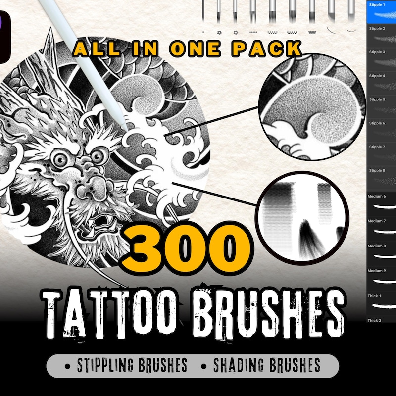 Tattoo Brushes Procreate - Etsy