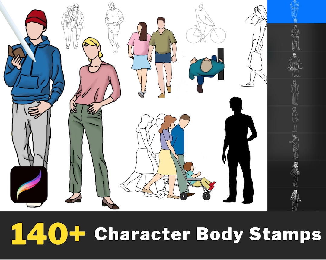 150+ Procreate Body Stamps, Procreate Body Brushes, Procreate Body ...