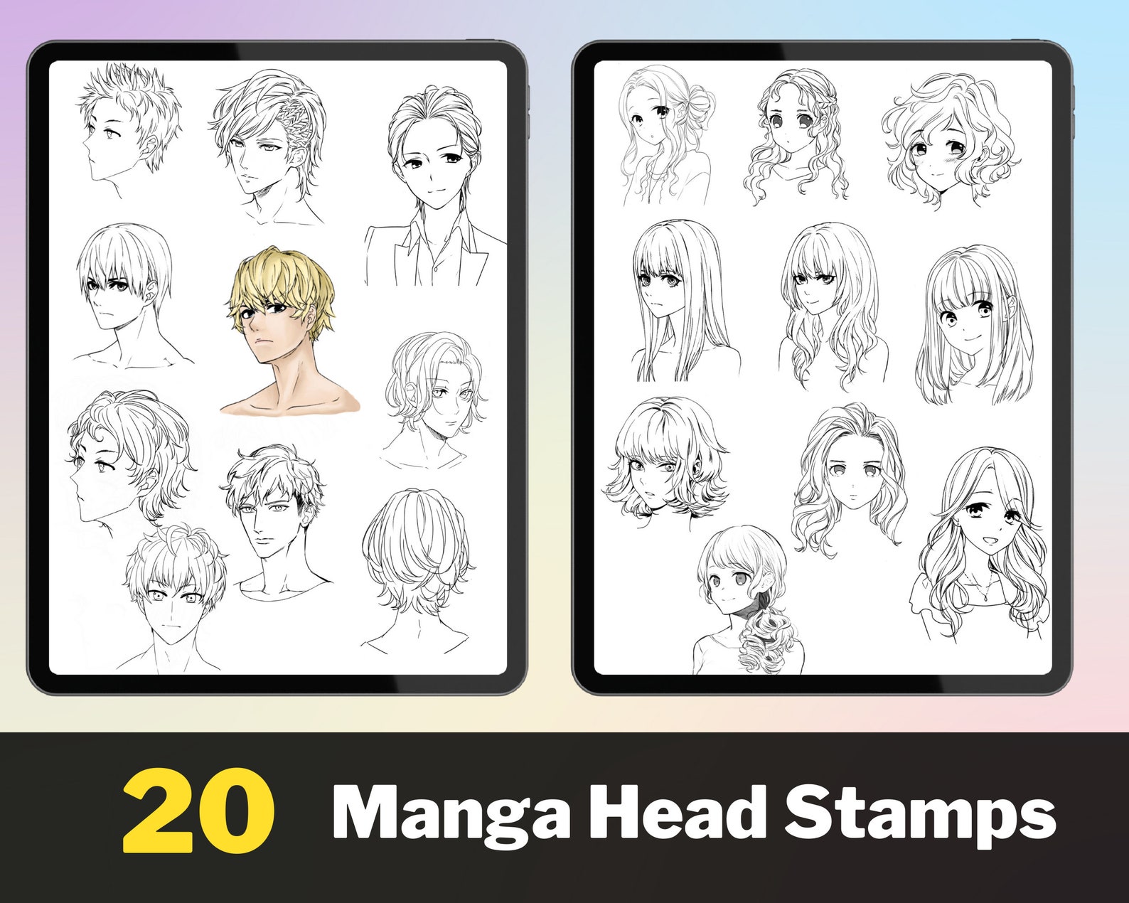 300 Procreate Manga Brushes and Stamps, Procreate Chibi Stamps ...