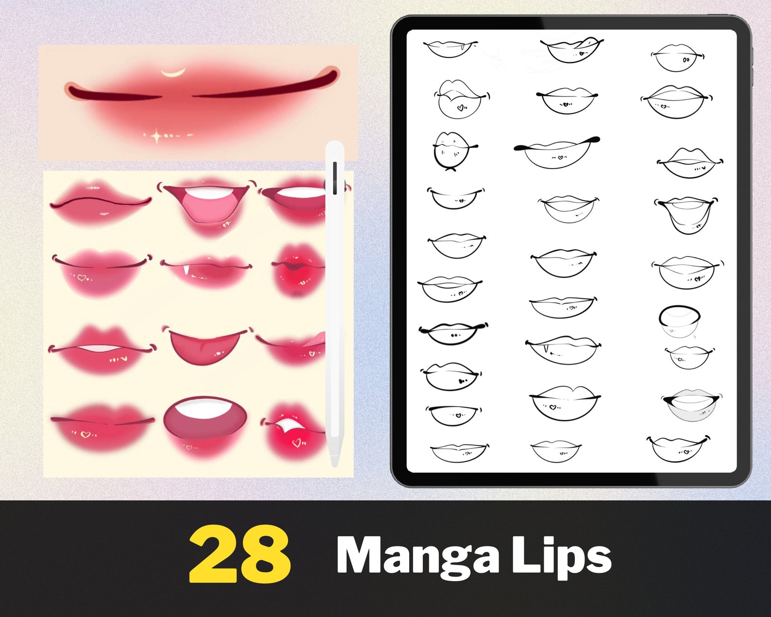 300 Procreate Manga Brushes and Stamps, Procreate Chibi Stamps ...