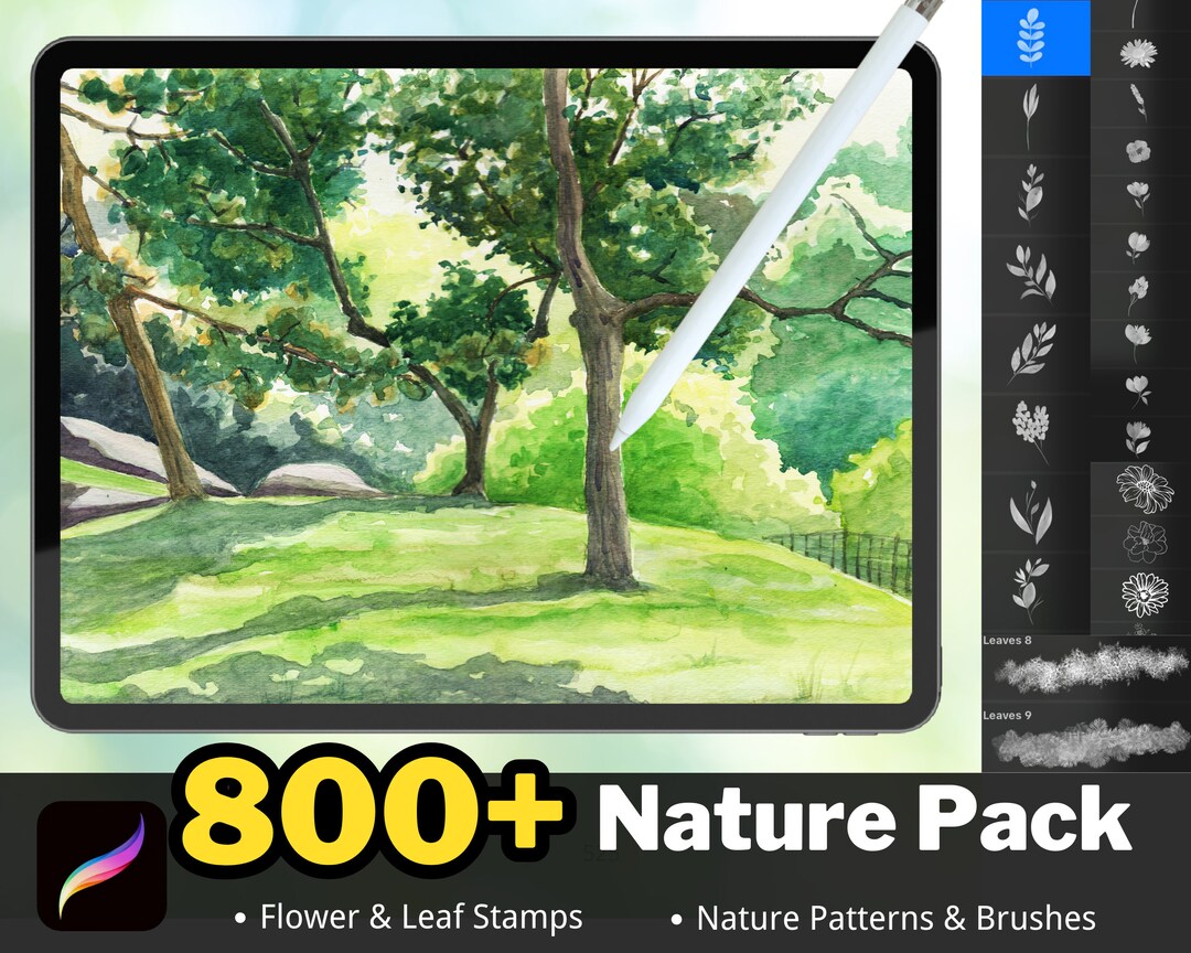 800+ Procreate Flower Stamps & Brushes, Procreate Botanical Stamps, Procreate Nature Stamps ...