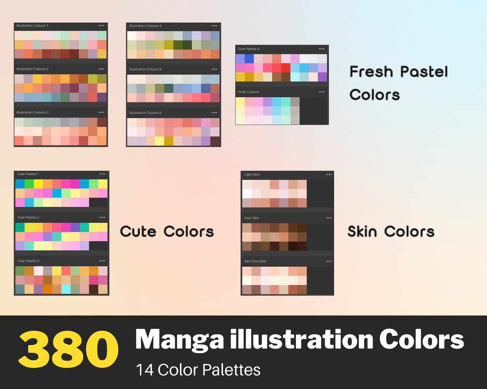 300 Procreate Manga Brushes and Stamps, Procreate Chibi Stamps ...