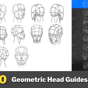 70+ Procreate Face Stamps, Face Guide Stamps, Procreate Portrait ...