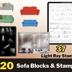 740+ Procreate Interior Design Stamps, Furniture Blocks, Furniture ...