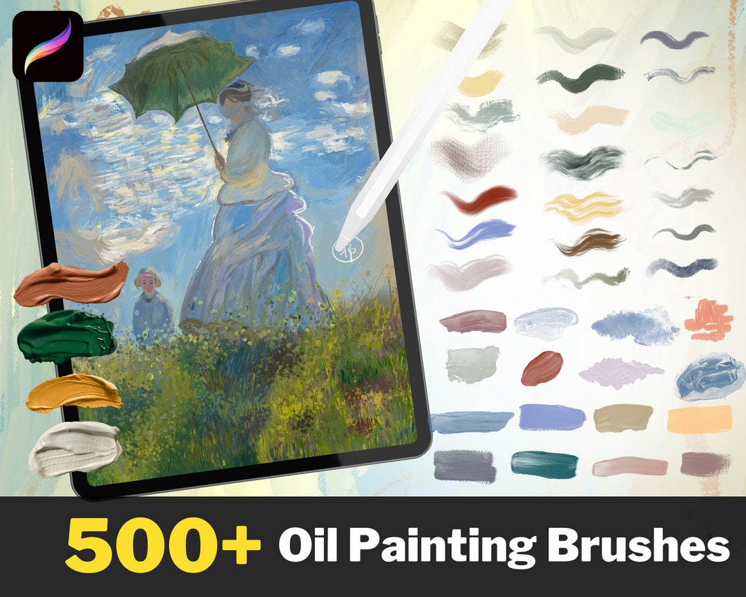 500+ Procreate Oil Paint Brushes, Realistic Oil Paint Textures, Acrylic ...