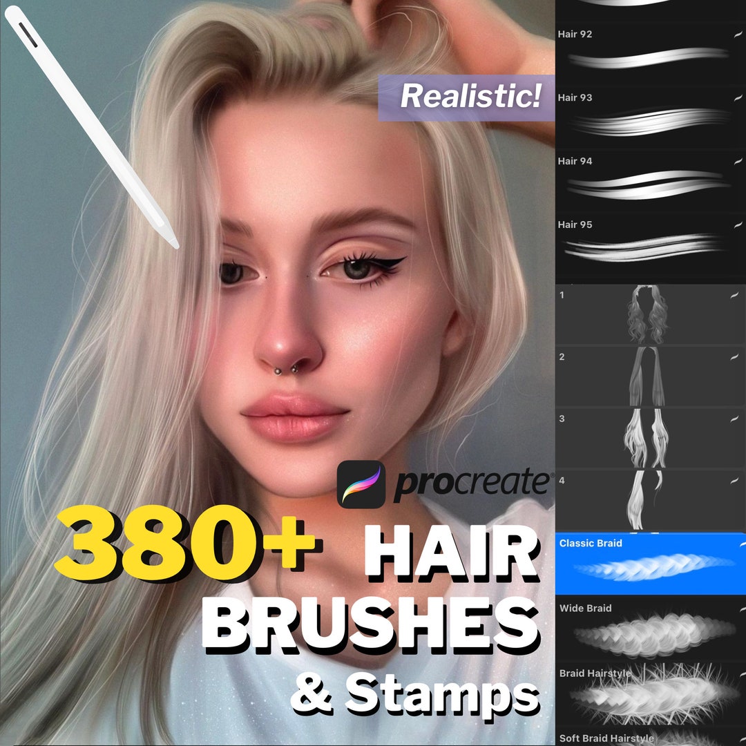 380+ Procreate Hair Brushes, Procreate Hair Stamps, Procreate Brush ...