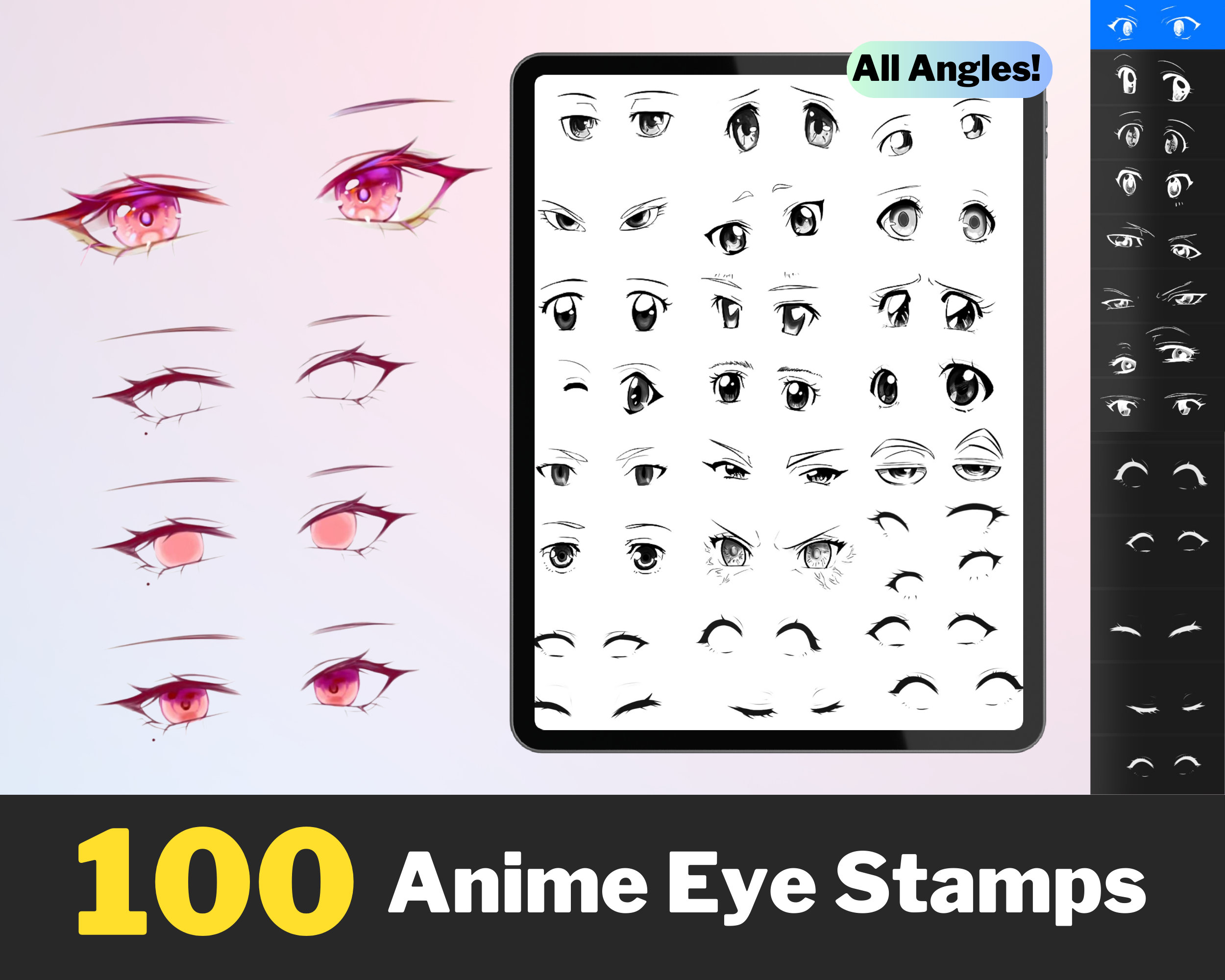 100 Procreate Anime Eye Stamps Procreate Chibi Stamps - Etsy Canada