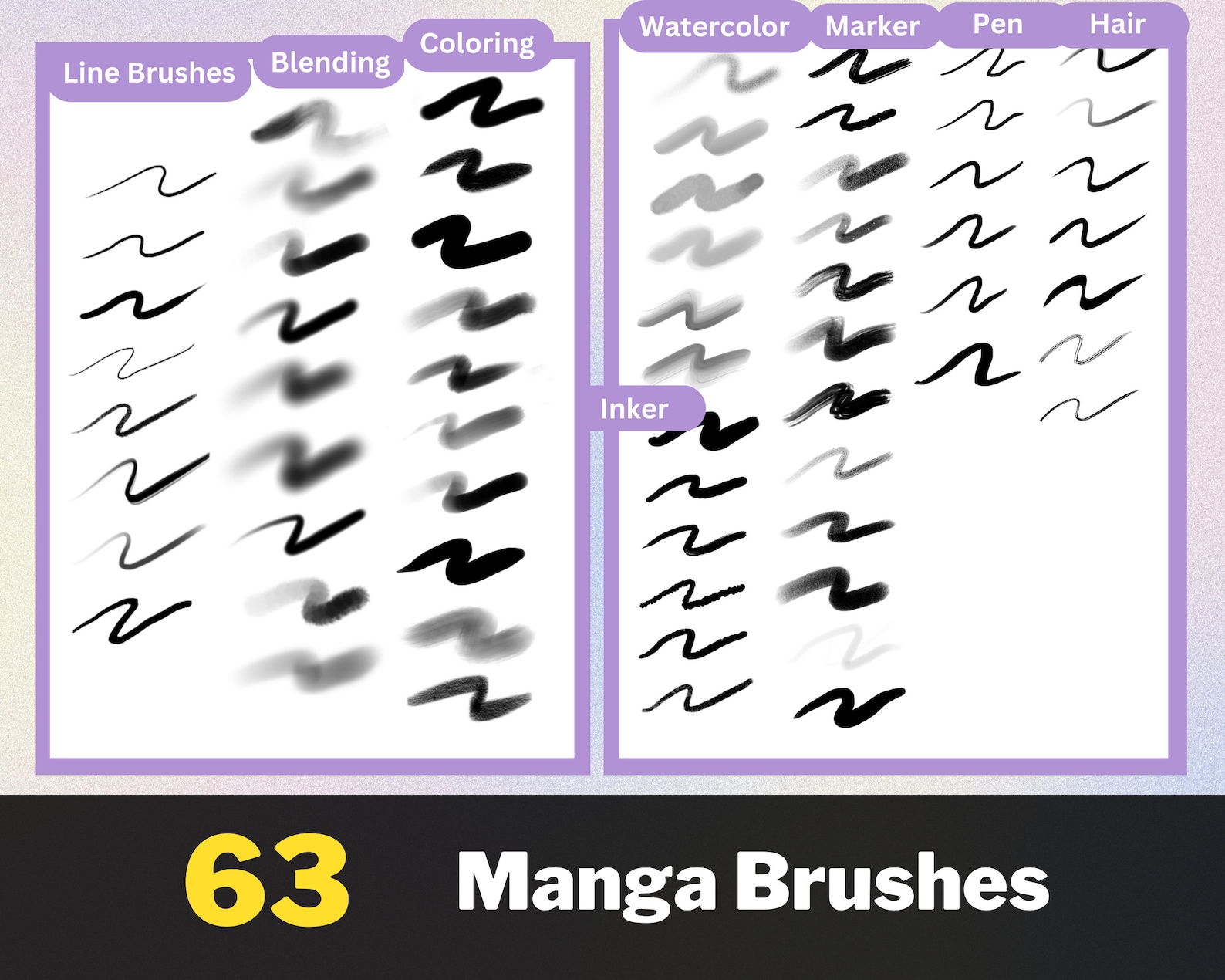300 Procreate Manga Brushes and Stamps, Procreate Chibi Stamps ...