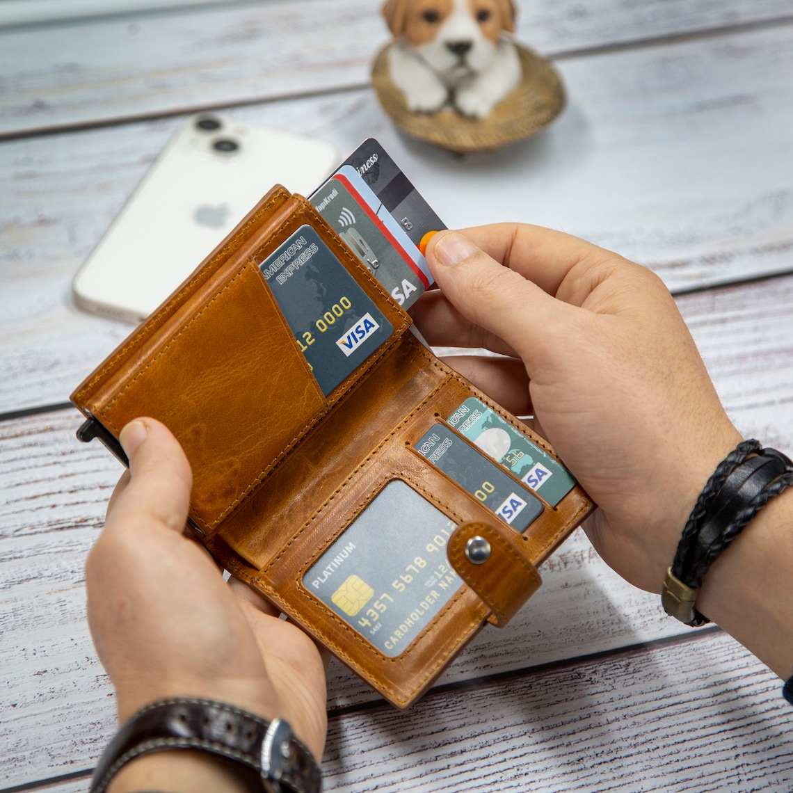 Leather Wallet for Men, Personalized Wallet, Engraved Wallet, RFID ...