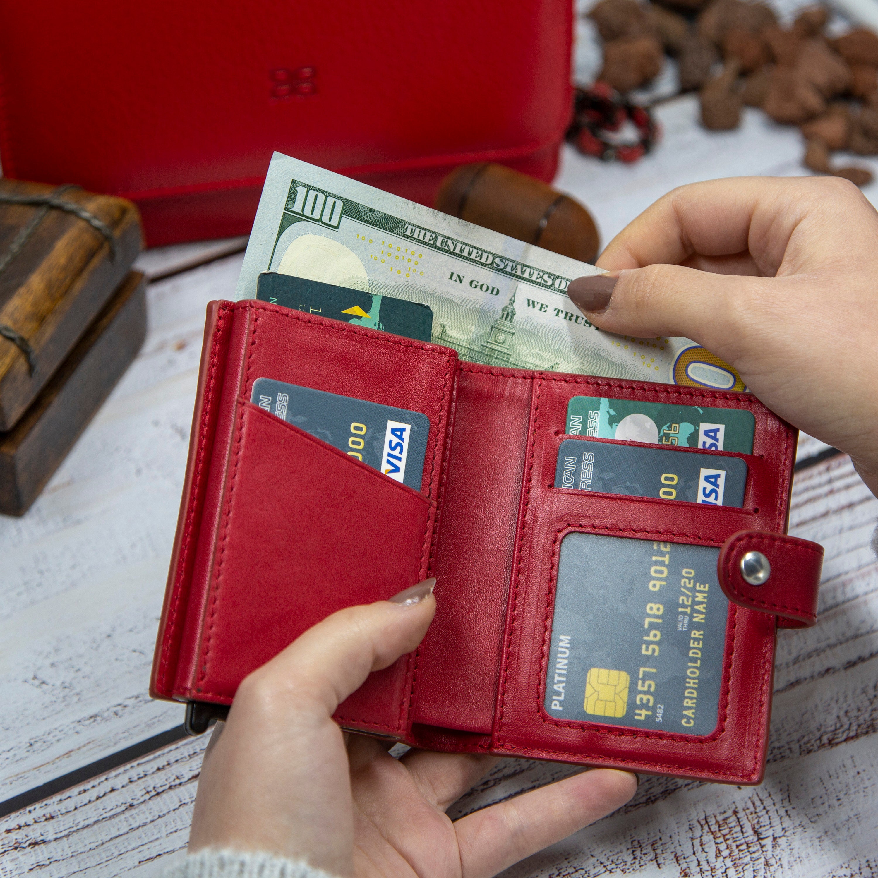 Leather Wallet for Men, Personalized Wallet, Engraved Wallet, RFID ...