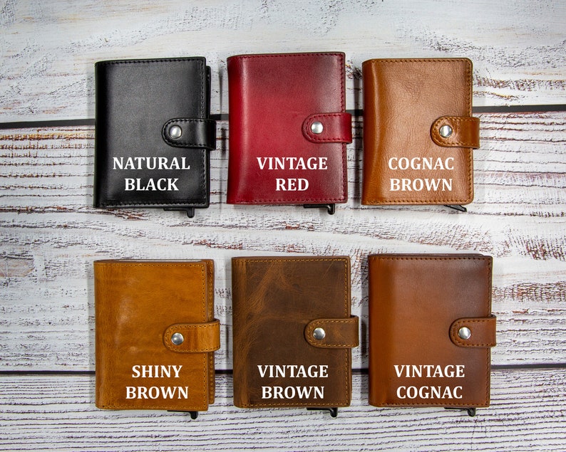 Leather Wallet for Men, Personalized Wallet, Engraved Wallet, RFID ...