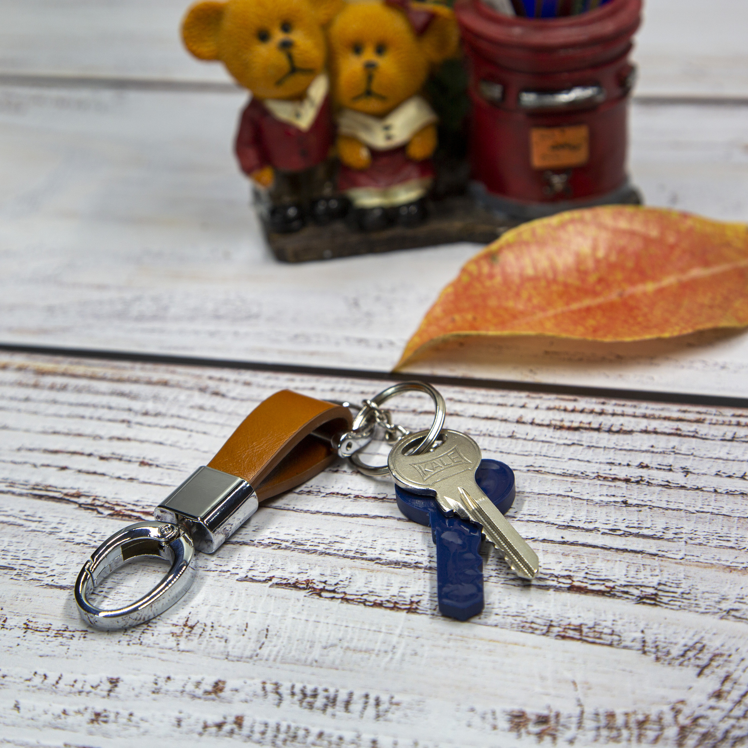 Full Grain Leather Keyring, Key Loop Gift, Handmade Key Fob, Keychain ...