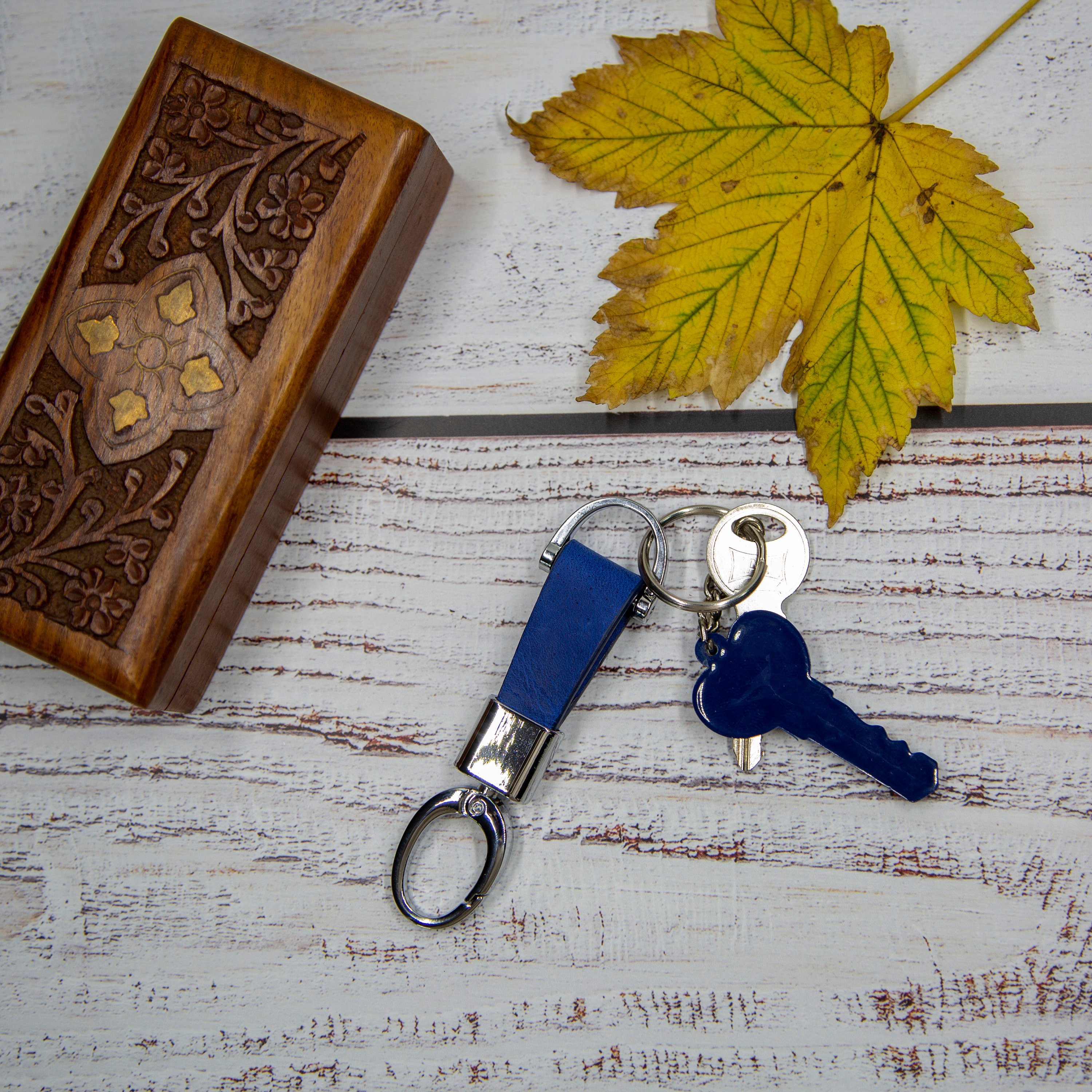 Full Grain Leather Keyring, Key Loop Gift, Handmade Key Fob, Keychain ...