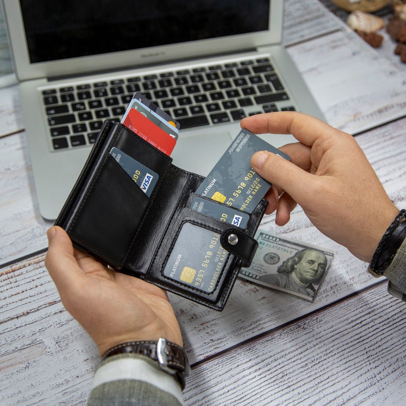 Leather Wallet for Men, Personalized Wallet, Engraved Wallet, RFID ...