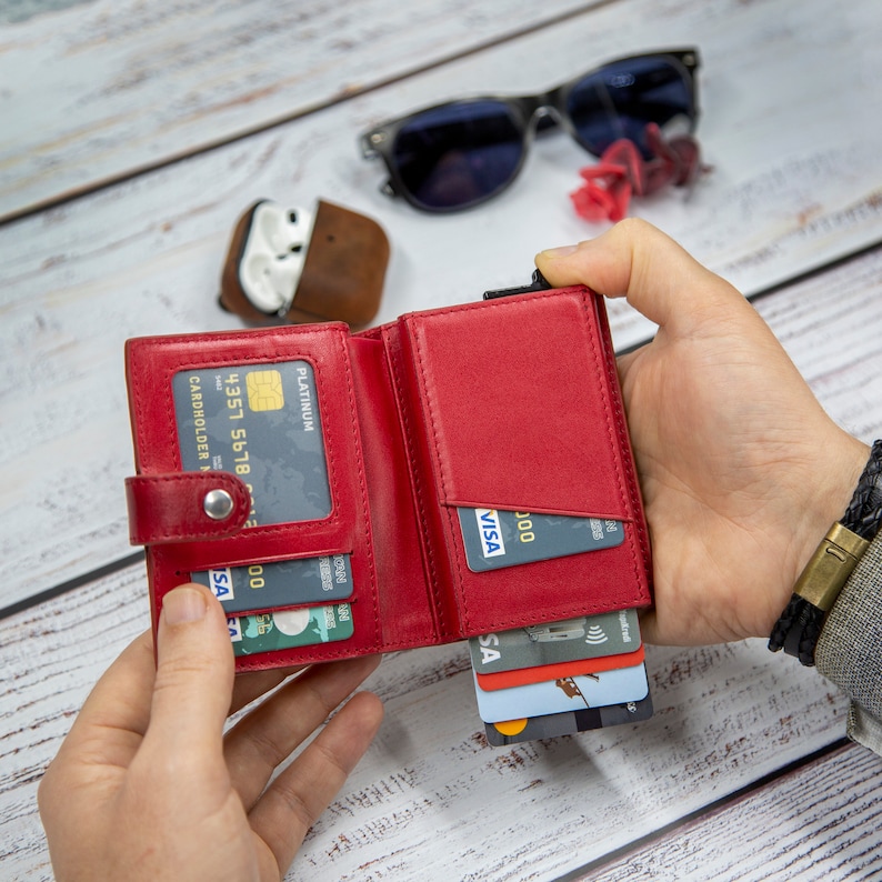 Leather Wallet for Men, Personalized Wallet, Engraved Wallet, RFID ...