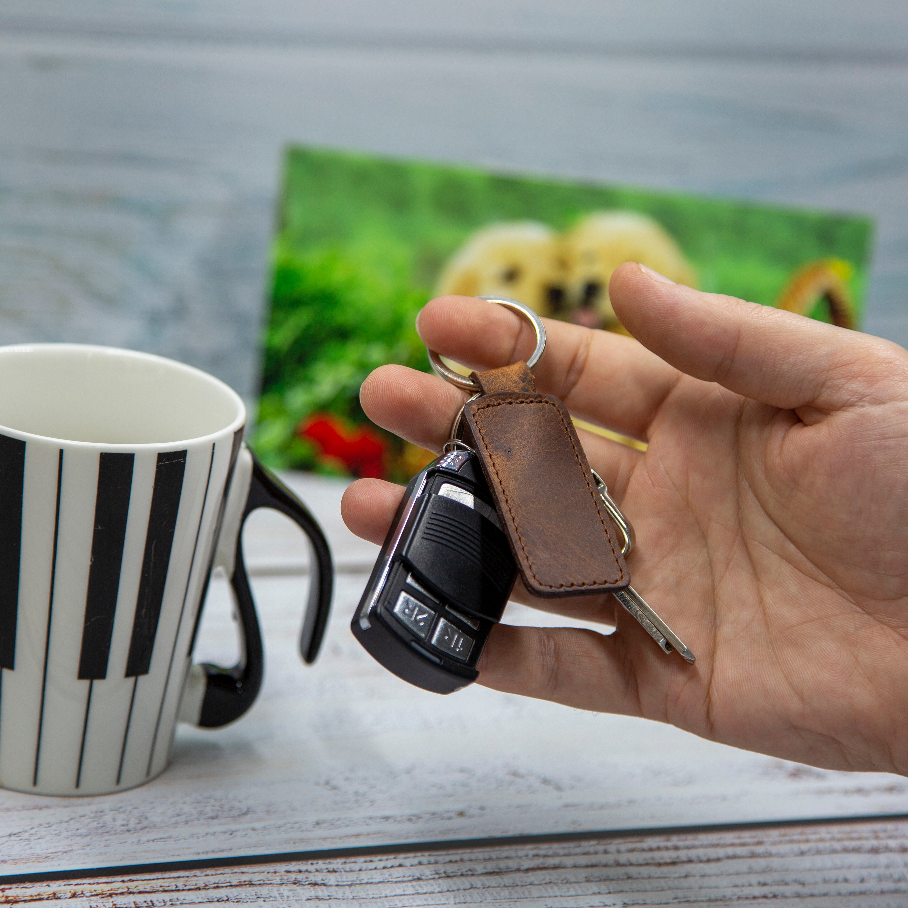 Personalized Keychain, Custom Leather Keyring, Engraved Leather Key ...